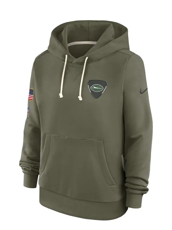 Nike New York Jets Salute To Service Sideline Dri-fit Nfl Pullover Hoodie - Brown