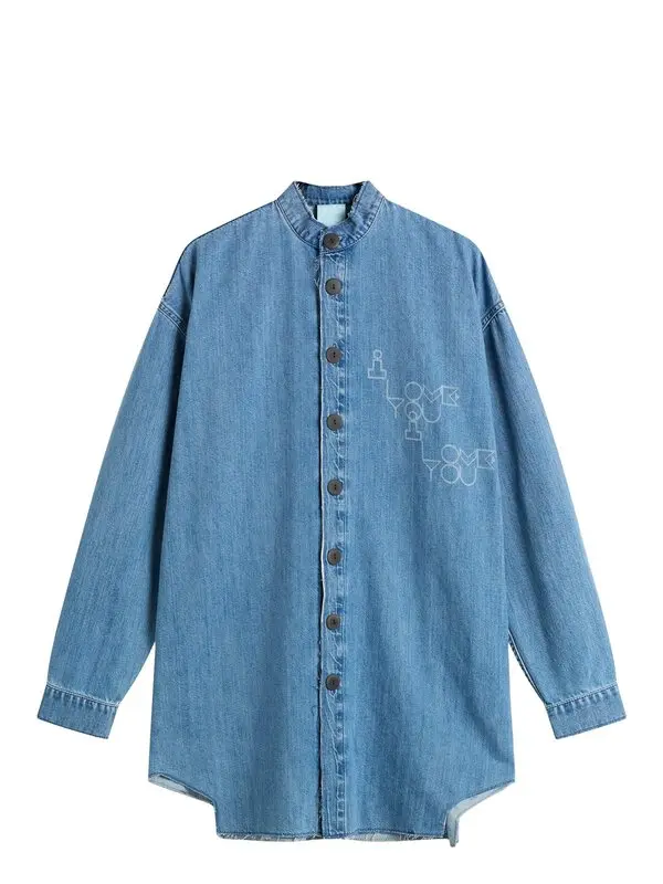 EBIT Denim 'i Love You' Shirt - Blue