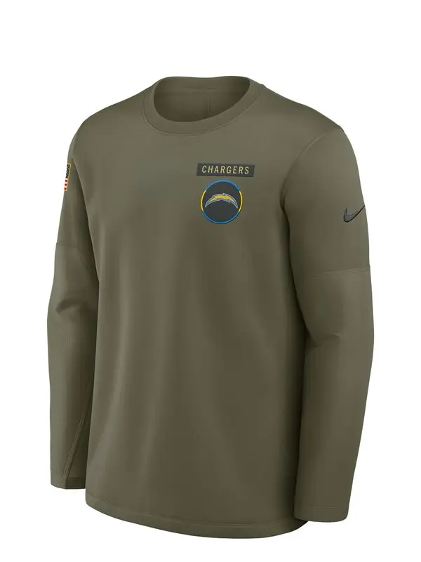 Nike Los Angeles Chargers Salute To Service Sideline Nfl Pullover Crew - Brown