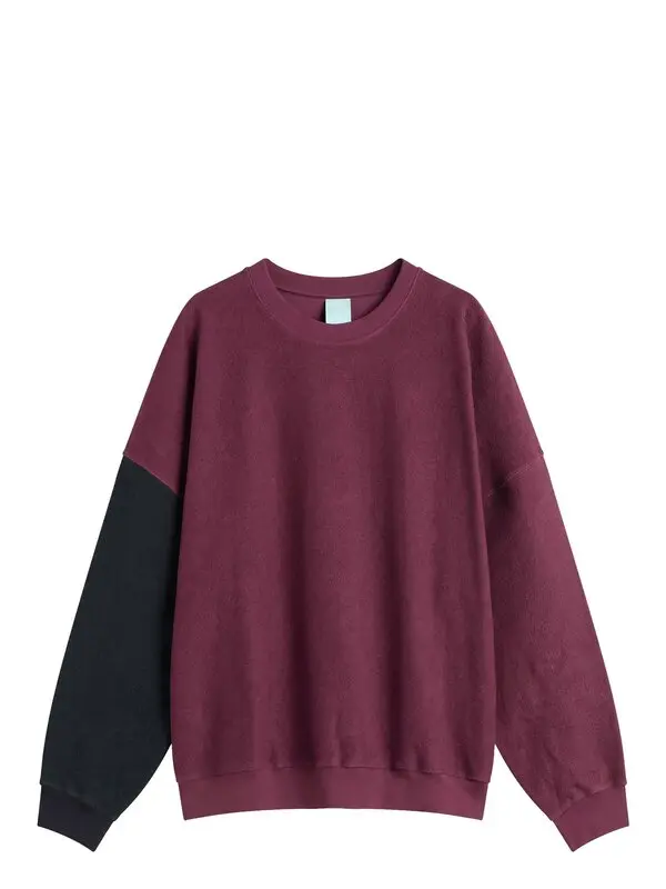 EBIT Oversized Bicolor Sweater - Burgundy/navy