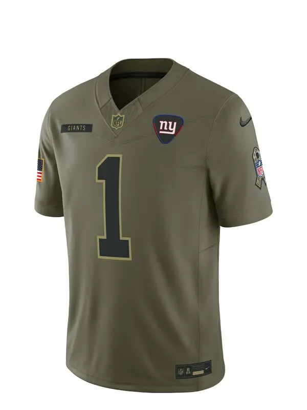 Nike Malik Nabers New York Giants Salute To Service Dri-fit Nfl Limited Jersey - Brown