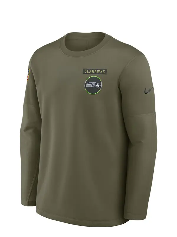 Nike Seattle Seahawks Salute To Service Sideline Nfl Pullover Crew - Brown