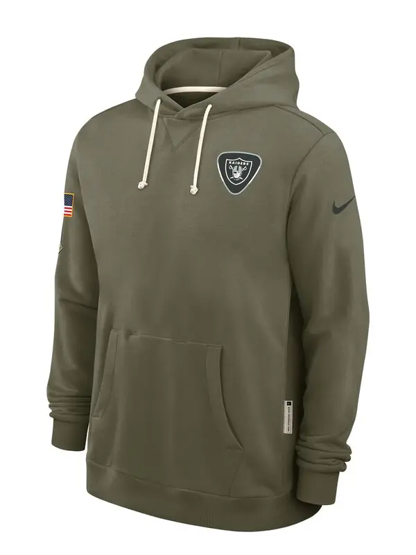 Nike Las Vegas Raiders Salute To Service Sideline Dominant Force Dri-fit Nfl Pullover Hoodie - Brown
