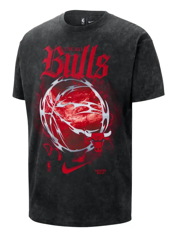 Nike Chicago Bulls Courtside "halloween" Nba Max90 T-shirt - Black
