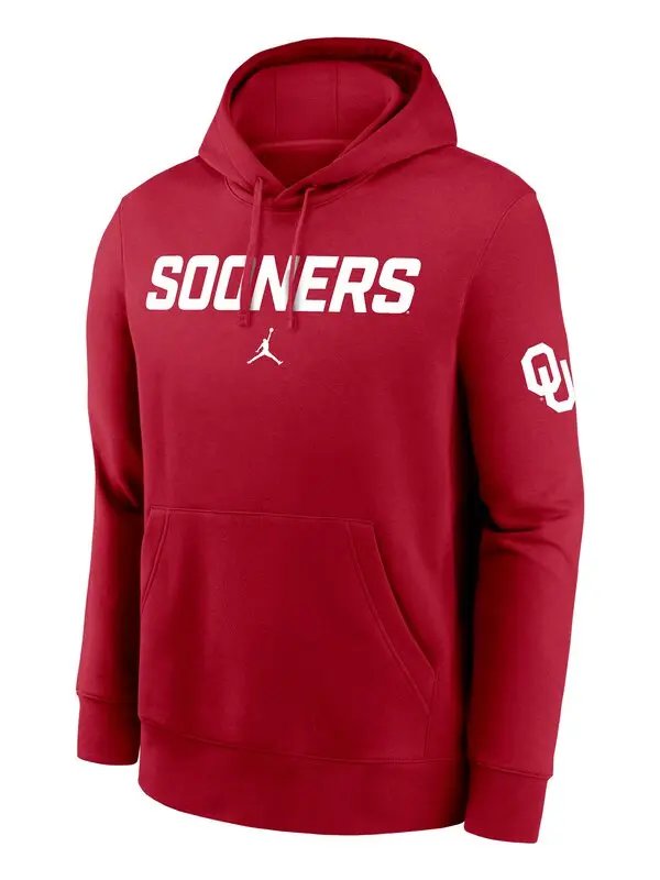 JORDAN Oklahoma Club 2-hit Nickname Pullover Hoodie - Red