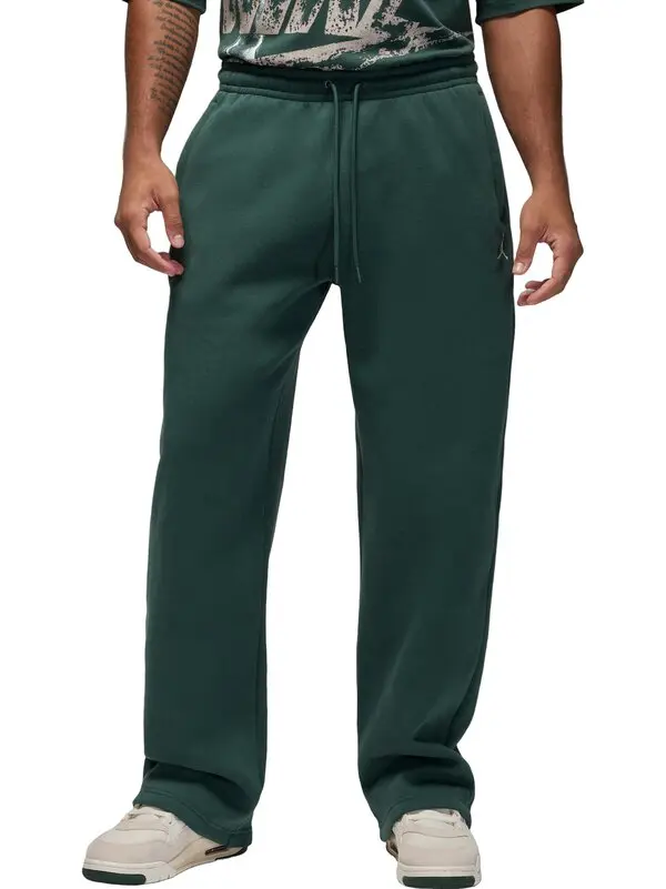JORDAN Brooklyn Fleece Oversized Open-hem Pants - Green