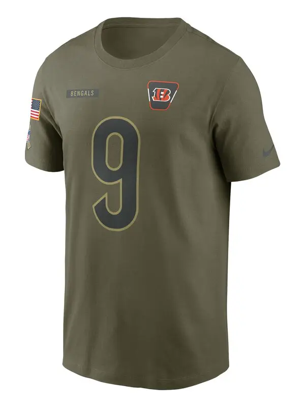 Nike Joe Burrow Cincinnati Bengals Salute To Service Menâs Nfl T-shirt - Brown