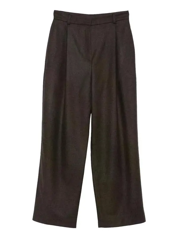 Kiton Pleated Wool Trousers - Brown