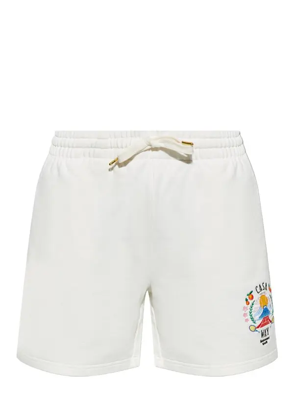 Casablanca Embroidered Shorts - Cream