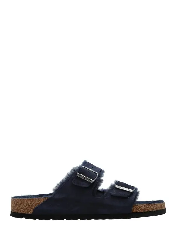 BIRKENSTOCK Arizona Shearling Slides - Navy Blue