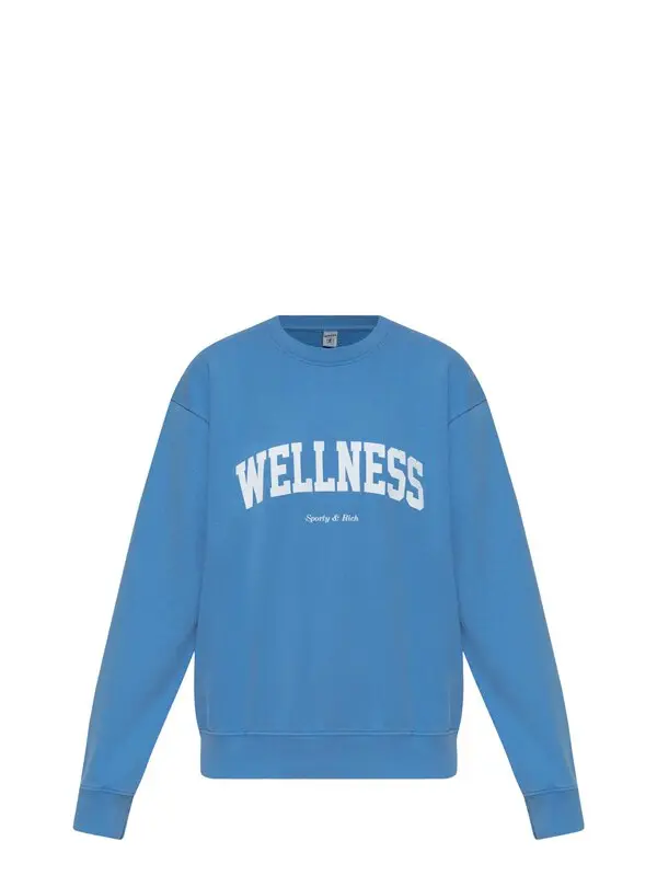 SPORTY & RICH Wellness Ivy Crewneck Sweatshirt - Blue