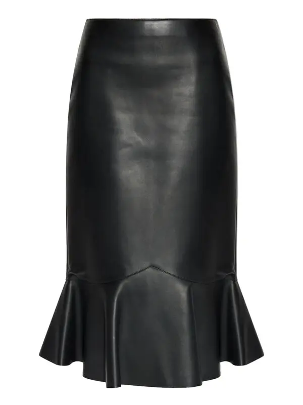 Fendi Leather Pencil Skirt - Black