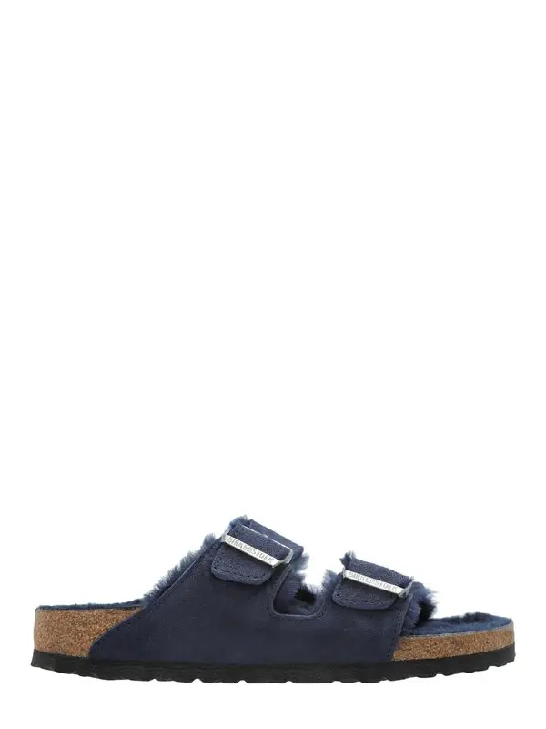 BIRKENSTOCK Arizona Shearling Slides - Navy Blue