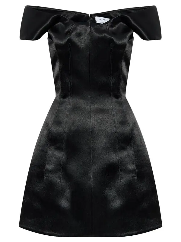 Alexander McQueen Short Satin Dress - Black