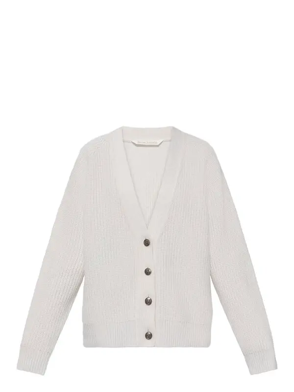 Palm Angels V-neck Knit Cardigan - Cream