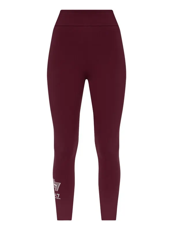 Emporio Armani Leggings With Logo - Burgundy