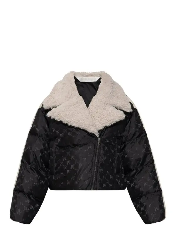 Palm Angels Short Faux Fur Jacket - Black