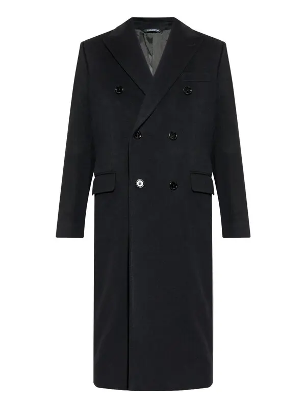 Dolce & Gabbana Wool Double-breasted Coat - Black