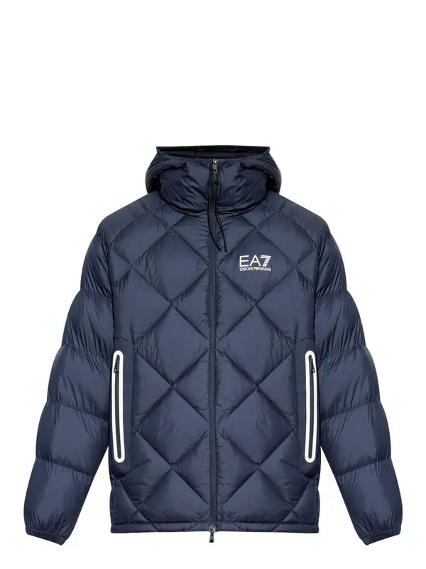 Emporio Armani Down Jacket With Logo - Navy Blue
