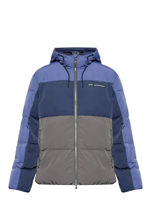 Emporio Armani Insulated Jacket With Logo - Blue