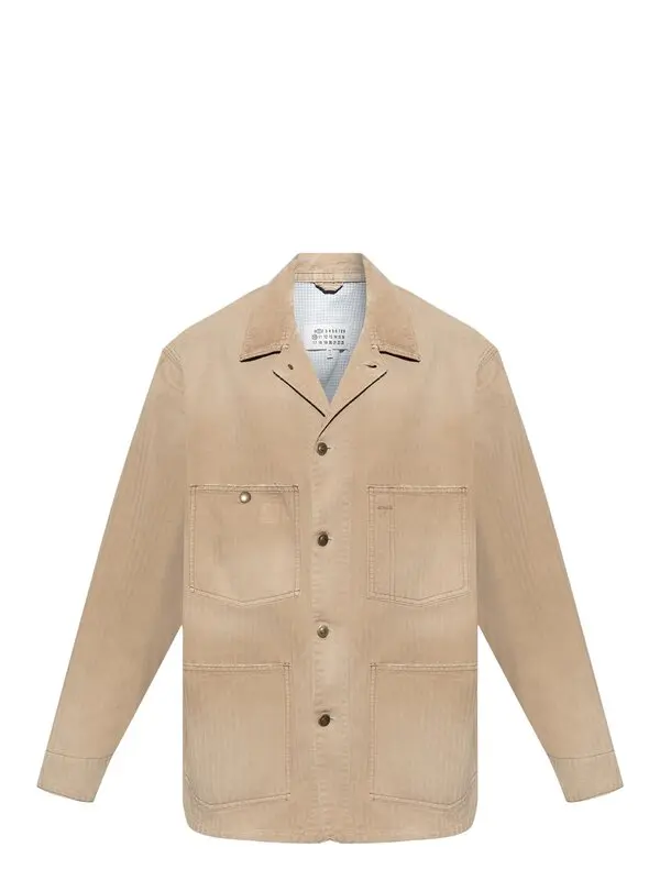 MAISON MARGIELA Classic Overshirt Silhouette Jean Jacket - Beige