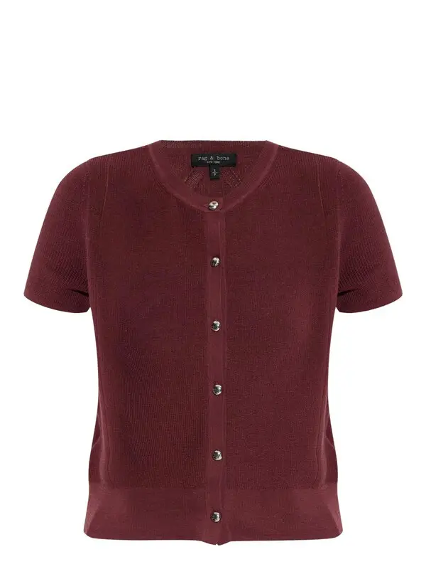 Rag & Bone Short-sleeved Cardigan - Burgundy