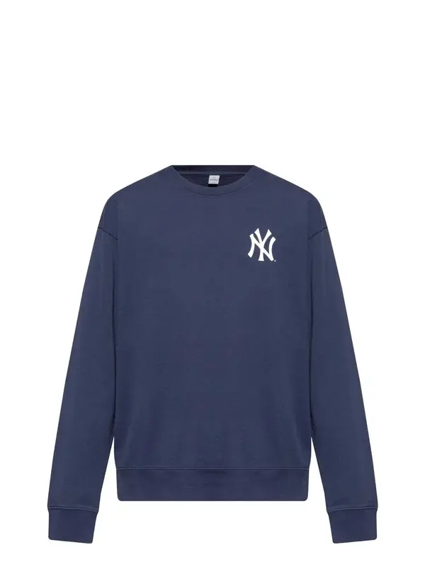 SPORTY & RICH Yankees Serif Crewneck Sweatshirt - Navy Blue
