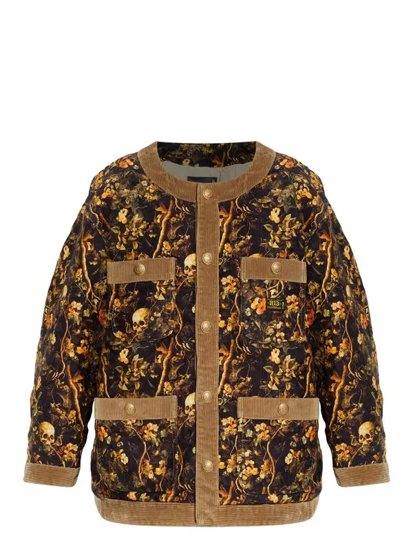 R13 Floral Motif Jacket - Brown