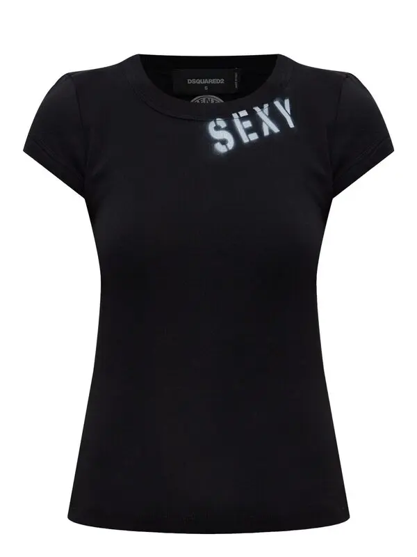 Dsquared2 Slim Fit T-shirt With Print - Black