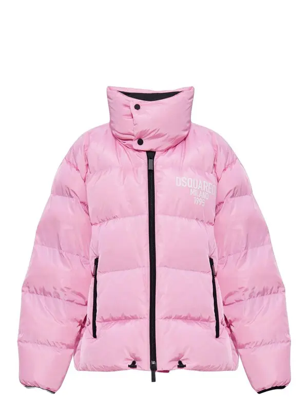 Dsquared2 Down Jacket With Printed Logo - Pink