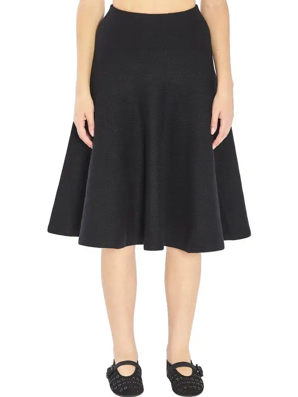 Alaïa A-line Knit Skirt - Black