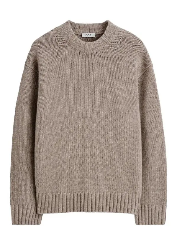Cos Chunky Pure Cashmere Crew-neck Sweater - Beige