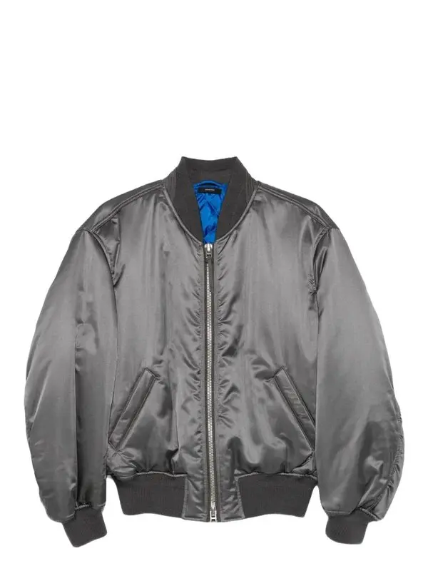 TOM FORD Satin Bomber Jacket - Grey