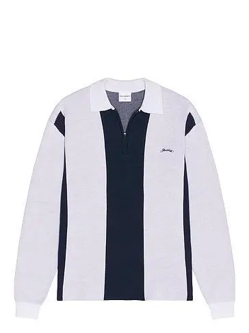 STUDENTS GOLF Gibson Fleece Long Sleeve Polo - Bone