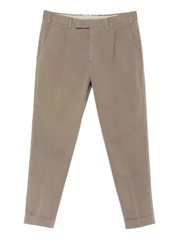 PT TORINO Pleated Cuffed Trousers - Brown