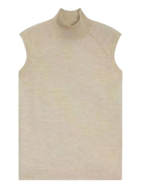 BOSS Sleeveless High-neck Top - Neutrals