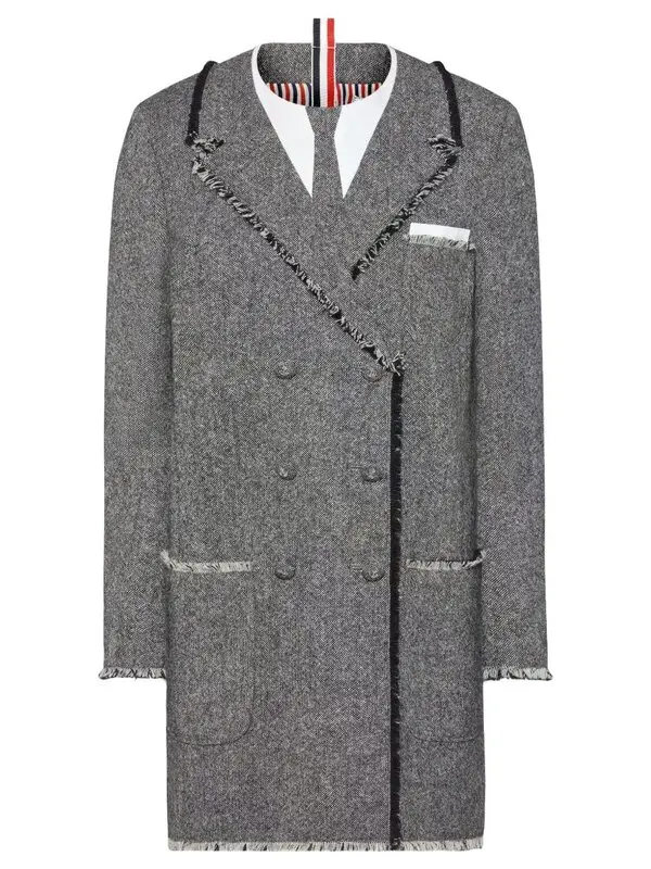 Thom Browne Trompe L'oeil Donegal Tweed Dress - Black