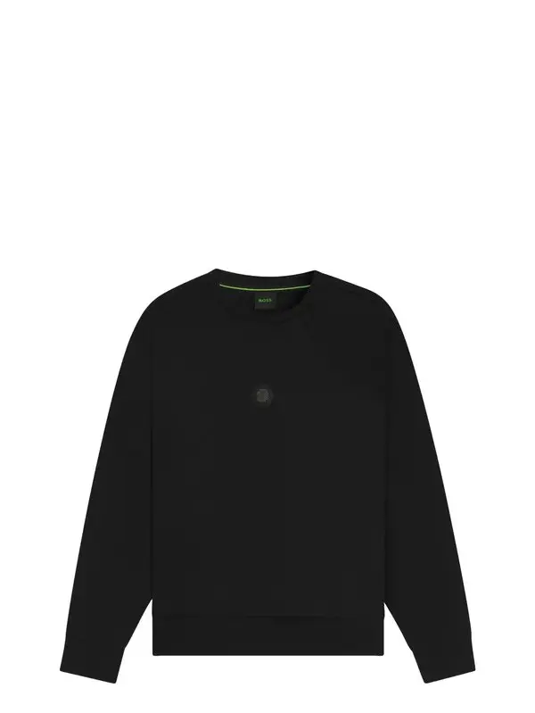 BOSS Sweatshirt With Logo Plaque - Black