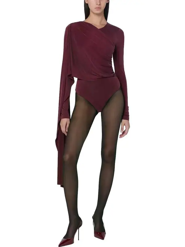 Andamane Xenia Cape-effect Bodysuit - Red