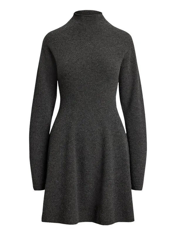 Polo Ralph Lauren Cashmere Turtleneck Sweater Dress - Grey Htr