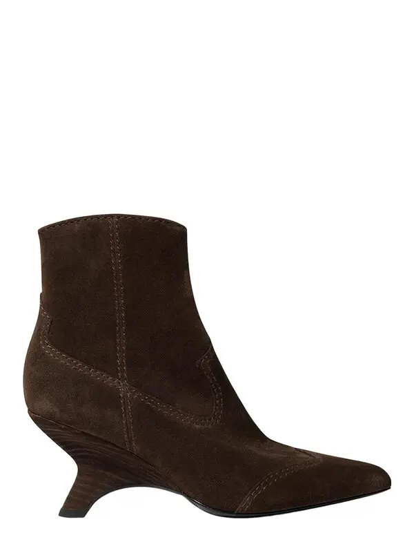Simkhai Suede Western Booties - Cacao