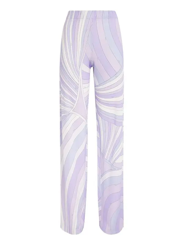 Emilio Pucci Printed Satin Trousers - Purple