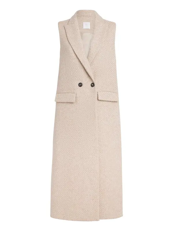 Eleventy Sleeveless Woven Coat - Beige