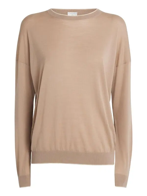 Eleventy Wool Crew-neck Top - Beige