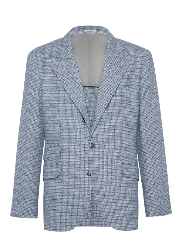 Brunello Cucinelli Silk-wool-cashmere Deconstructed Blazer - Blue