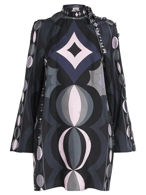 Emilio Pucci Silk Mini Dress - Black