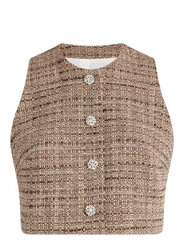 Sandro Tweed Vest - Brown