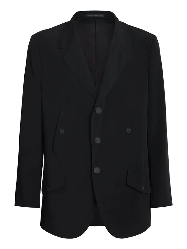 Yohji Yamamoto Matte-shine Three-button Blazer - Black