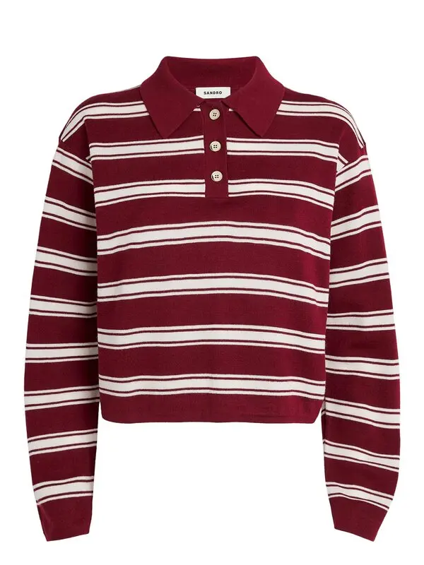 Sandro Wool-blend Polo Sweater - Red