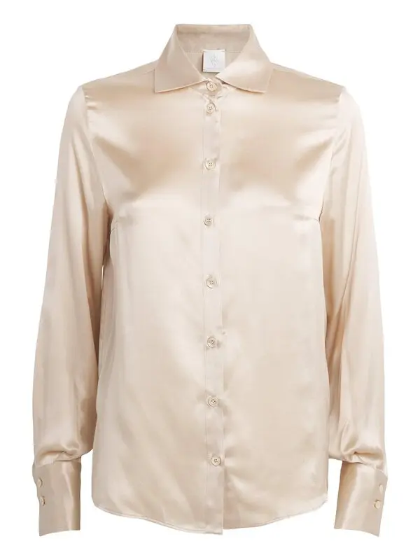 Eleventy Silk Button-up Shirt - Beige